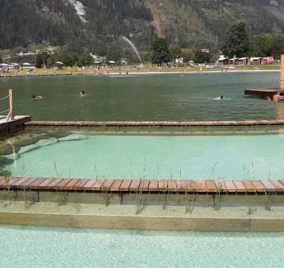 Al biolago di Predazzo, piscina naturale - Il Trentino dei Bambini